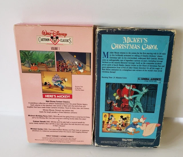 WALT DISNEY MICKEY Mouse Classics VHS Tape Cartoons Here's Mickey ...