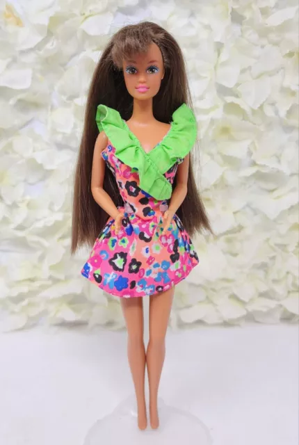 Mattel Barbie Friend Teresa Long Brunette Hair Vintage 1990s Tropical