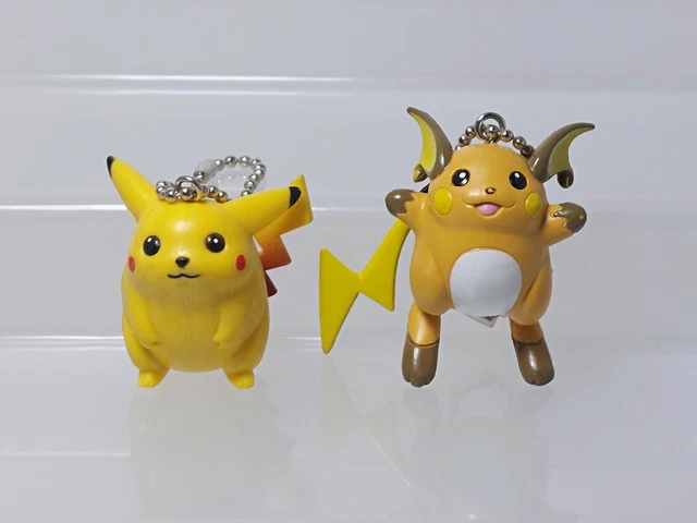 PIKACHU RAICHU POKEMON Mascot Swing Keychain Figure Furuta Japan V08 1. ...