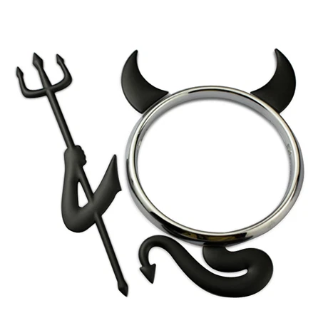 BLACK DEVIL KIT 3D Devil Car Emblem Decal Badge Sticker Kit Fits Around ...
