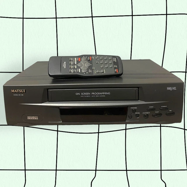 MATSUI VCR VHS VIDEO CASSETTE RECORDER Vintage VX1108 Black Grey Fully ...