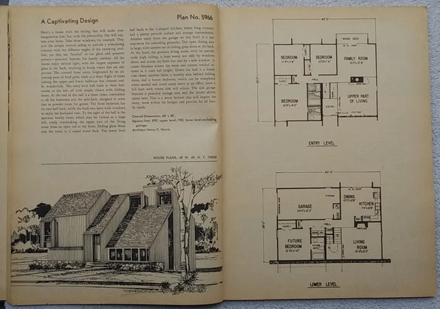 BEAUTIFUL HOME PLANS 1965 Architecture House Plan Catalog Blueprints ...