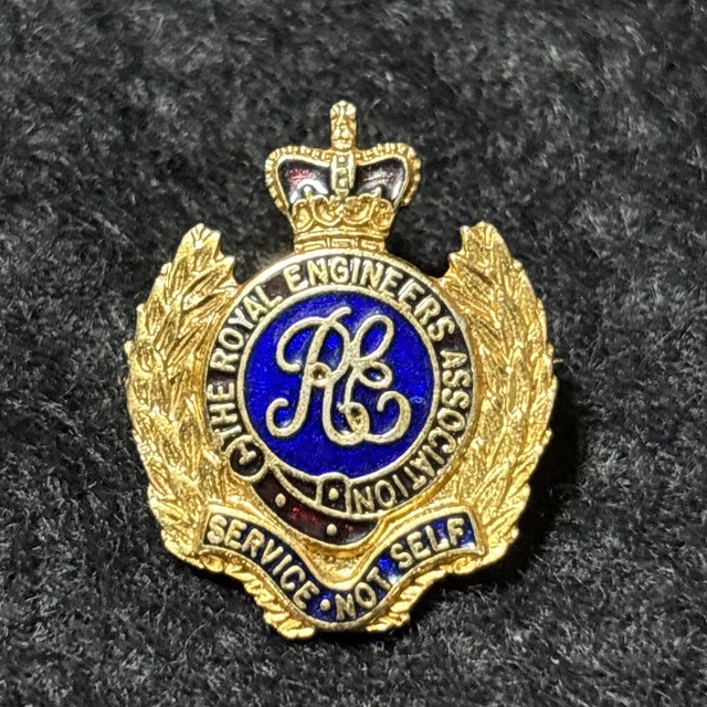 BRITISH ARMY THE Royal Engineers Association Gold Tone & Enamel Pin ...