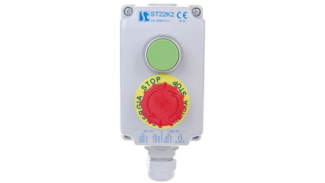 KASETA STEROWNICZA 2-OTWOROWA zielony/przycisk bezpieczeństwa przez obrót 1Z 1R EUR 39,44 ...