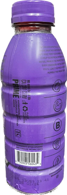 NEW PRIME HYDRATION Drink Grape Flavored 1 16.9 Fl Oz Bottle Logan Paul ...