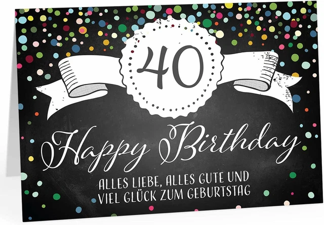 Glckwunschkarte 40 Geburtstag Mann