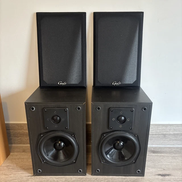 ORIGINAL VINTAGE GALE Gold Monitor 8 Ohms Bookshelf Speakers TESTED ...