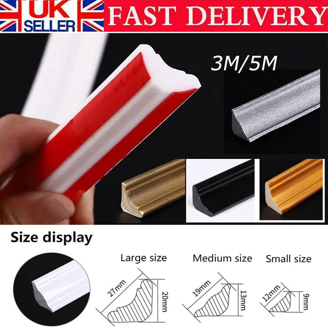 SELF-ADHESIVE WALL INNER Corner Trim Molding Line Ceiling Edge Caulk ...