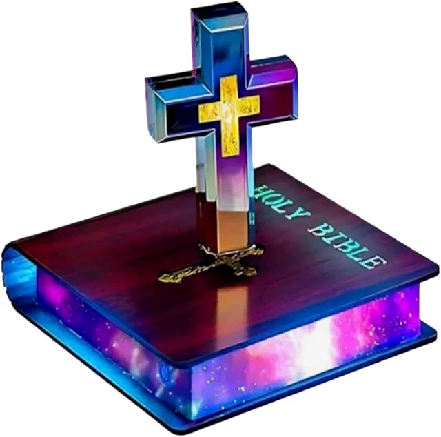 MAGNETIC LEVITATING CROSS Lamp Floating 360° LED Touch-Control Night ...