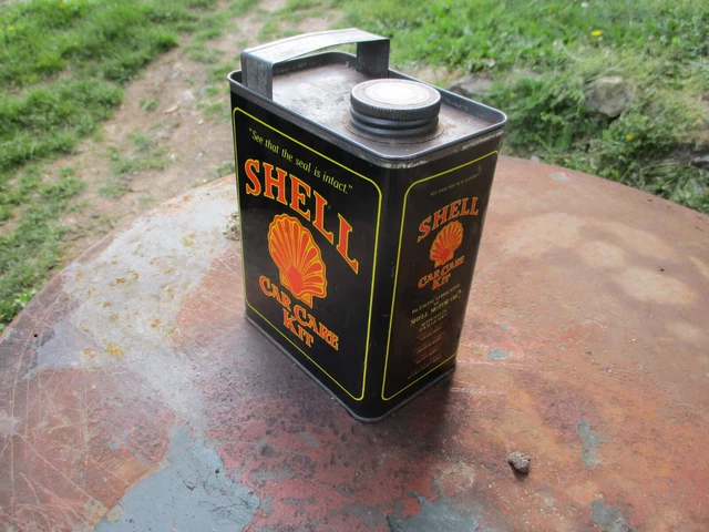 SHELL CAR CARE kit, boite forme de bidon : bidon huile ancien oil can ...