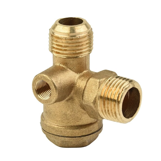 AIR-COMPRESSOR 3-PORT CUIVRE Male-Threaded Check-Valve Connector-Joint ...