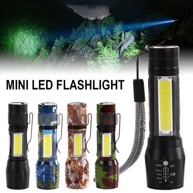 MINI LED LIGHTING Flashlight Rechargeable Waterproof USB Camouflage ...