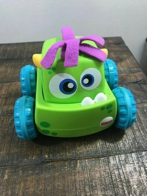 PRESS N’ GO Kids Green Monster Truck Fisher Price Toddler Push And Go ...