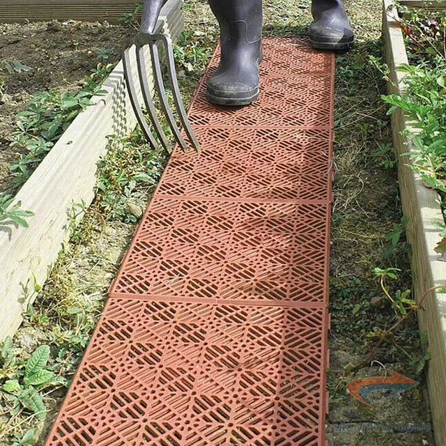 INTERLOCKING PLASTIC GARDEN Path Floor Tiles Lawn Paving Walkway ...