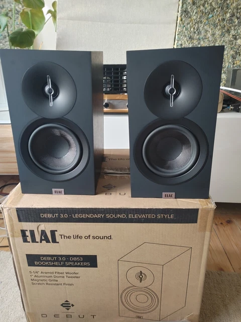 ELAC DEBUT 3.0 DB53-BK Bookshelf Speakers NEW-OPEN BOX £240.00 - PicClick UK