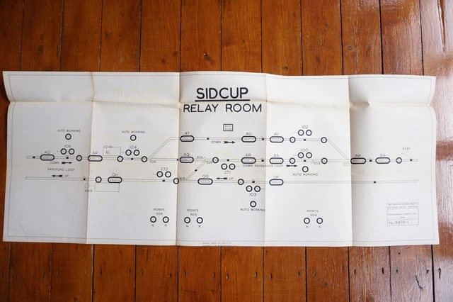 1970 SIDCUP RELAY Room Signalling Signal Box Sidings Railway Plan ...