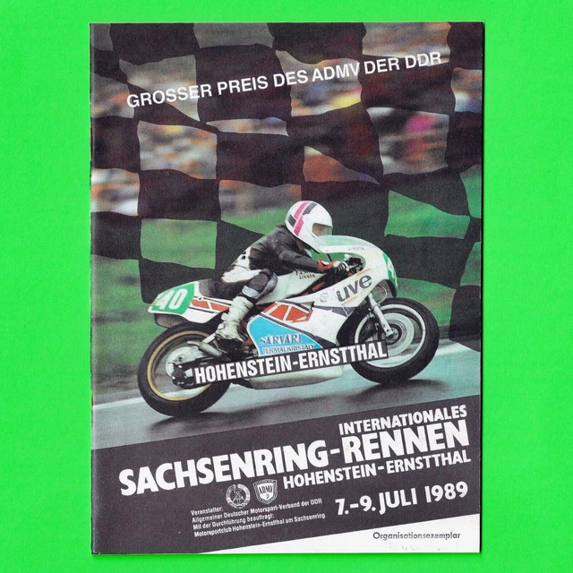 DDR PROGRAMMHEFT SACHSENRING-RENNEN 1989 Hohenstein-Ernstthal ADMV ...