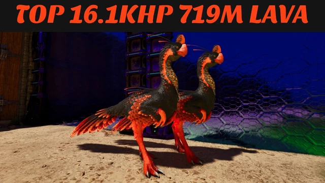 ARK SURVIVAL ASCENDED PvE PC/XBOX/PS5 Top Stats Gigantoraptor 719M Lava ...