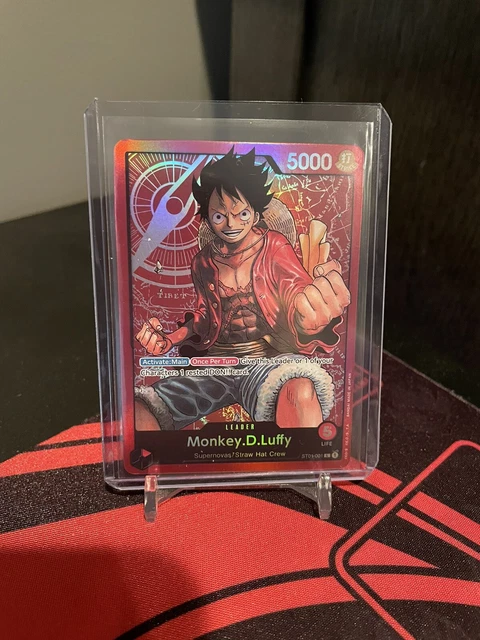 MONKEY D. LUFFY One Piece Card Game Red Holo ST01-001 NM/M £12.20 ...