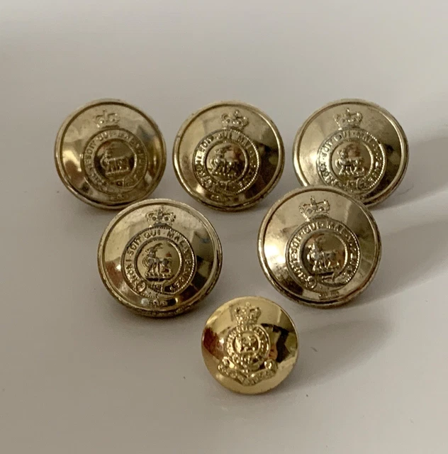 7 X VINTAGE Brass Military Buttons made by Gaunt of London #B22 £2.45 ...
