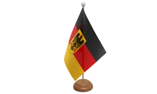 GERMANY CREST TABLE Desk Flag & Wooden Base 9" x 6" £6.99 - PicClick UK