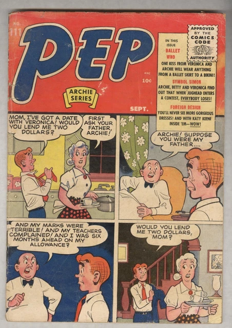 PEP COMICS #111 September 1955 VG Katy Keene £27.39 - PicClick UK