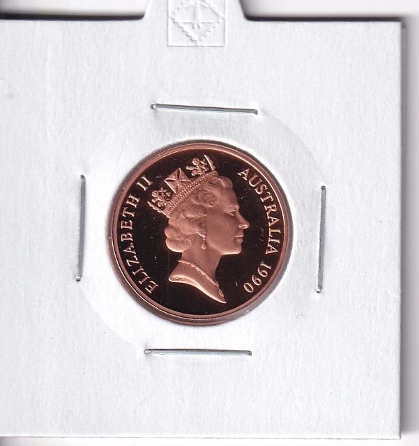 AUSTRALIAN PROOF: 1990 2 Cent Coin In 2X2 Holder .,, .. EUR 15,25 ...