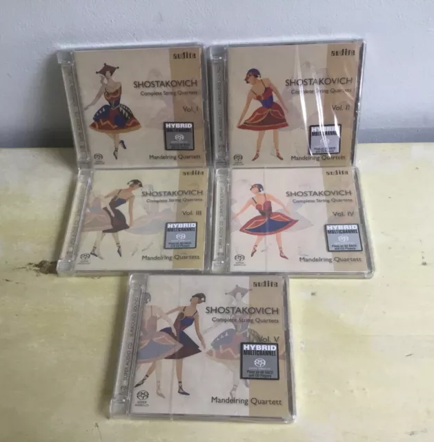 SACD SHOSTAKOVICH COMPLETE string quartets NEW Vol 1,2,3,4&5 Mandelring Quartett £104.72 ...