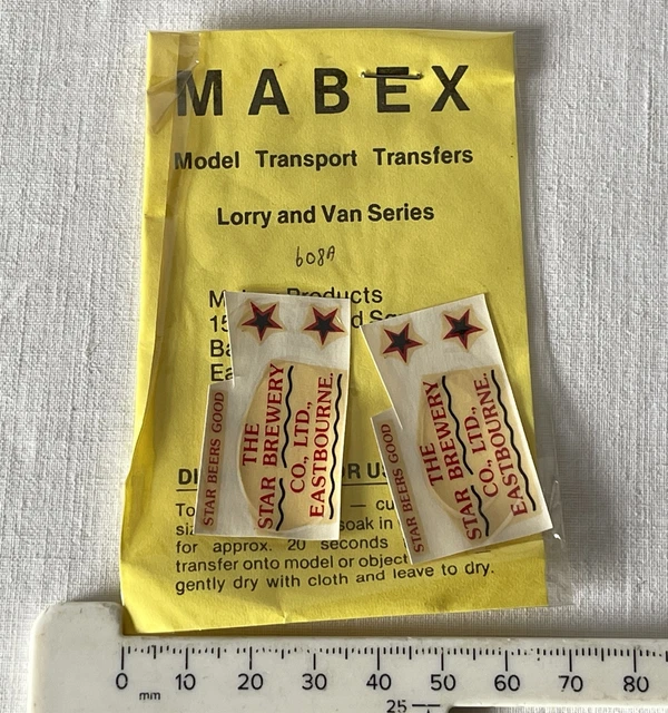VINTAGE MABEX WATER Transfer Decals Transport Lorry Van Series 608a ...