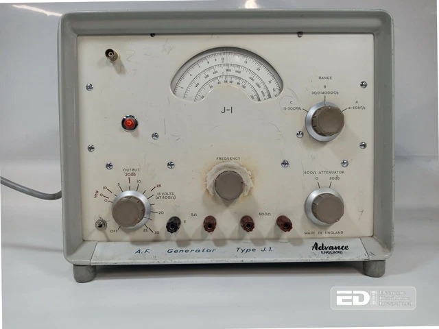 VINTAGE ADVANCE A.F Signal Generator Type J.1 Model 1 England - Tested ...