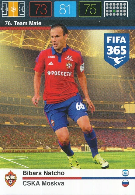 076 BIBARS NATCHO # Team Mate Cska.moskva Card Adrenalyn Fifa 365 2016 ...