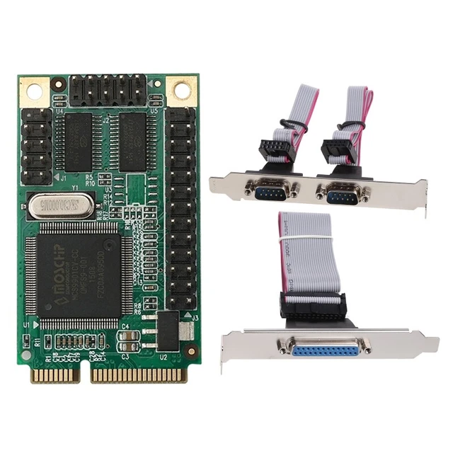 MINI PCIE TO RS232 1 Parallel + 2 Serial Ports I/O Controller PCI-e ...