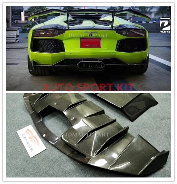 BLACK REAR DIFFUSER Body Kit Fit Lamborghini LP700 LP720 Carbon Fiber ...