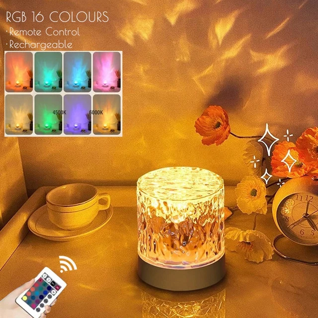 16 COLOR LED Water Ripple Projector Night Light with Remote ...