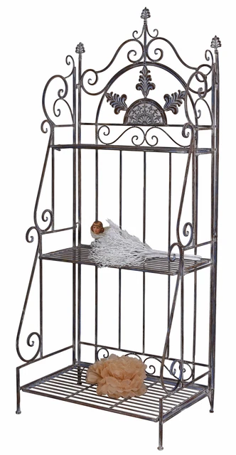 SHELF COUNTRY STYLE Bookcase Standing Iron Kitchen Shelves Planting ...