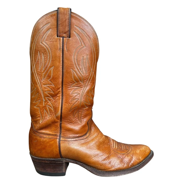 VINTAGE JUSTIN MEN’S Brown Leather Cowboy Boots Size US 10.5 D £71.64 ...