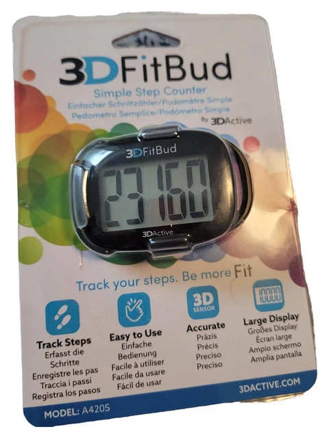 3DACTIVE 3DFITBUD SIMPLE Step Counter Schrittzähler Fitnesstracker ...