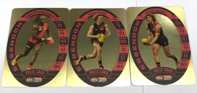 2017 AFL TEAMCOACH Trading Card Prize Card Complete Team Set Essendon ...