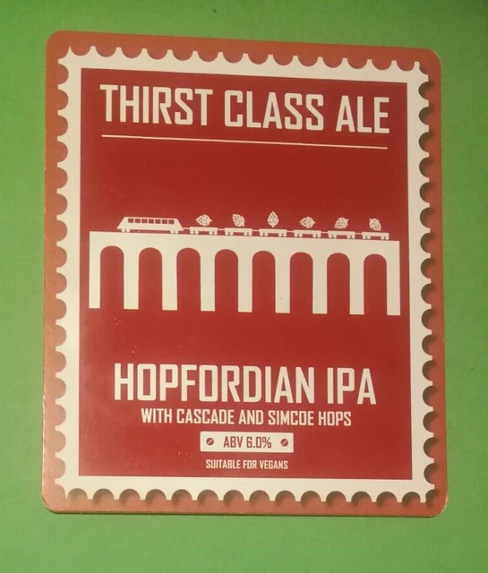BEER PUMP CLIP badge front THIRST CLASS brewery HOPFORDIAN IPA real ale ...