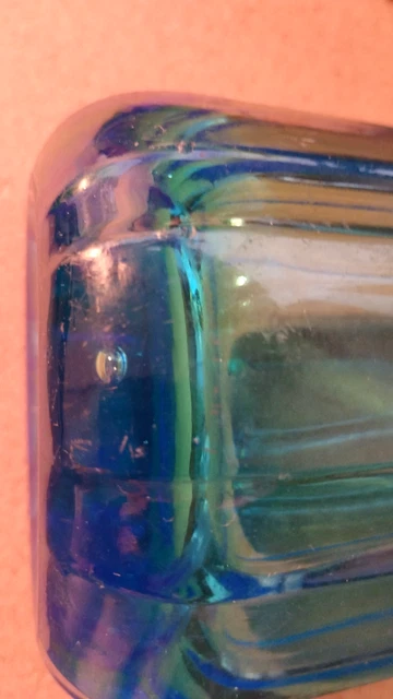 LARGE VICTORIAN BLUE acid-etched mineral water bottle J.J.Clayton £162. ...