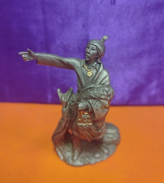 Sequoya By Jim Ponter Fine Pewter Native American Statue 1992 Franklin Mint 3606 Picclick Ca