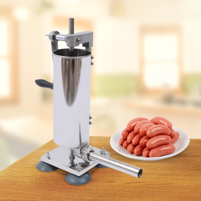 3L SAUSAGE FILLER Stuffer Meat Machine Stainless Steel Vertical Salami ...