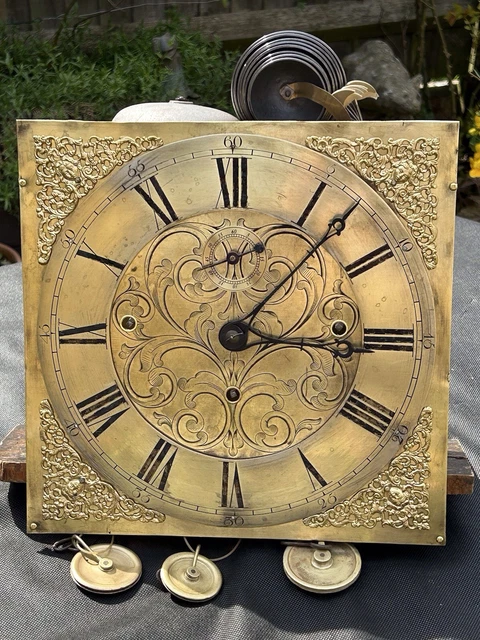 THREE TRAIN NINE Bells Longcase/Grandfather Clock Rare 6 Pillar ...