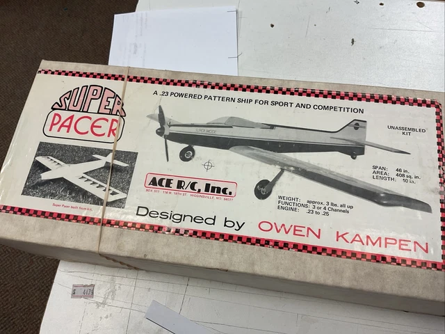 R/C MODEL VINTAGE Airplane Pacer By Ace Super Pacer 23 To 25 Size ...