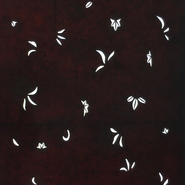 ANTIQUE JAPANESE KATAGAMI Paper Kimono Stencil Katazome Leaf Pattern ...