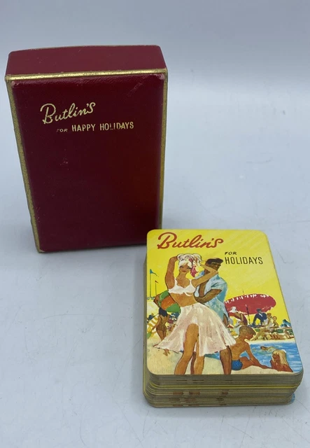 VINTAGE 1960'S BUTLINS Playing Cards With Original Case & Jokers £18.00 ...