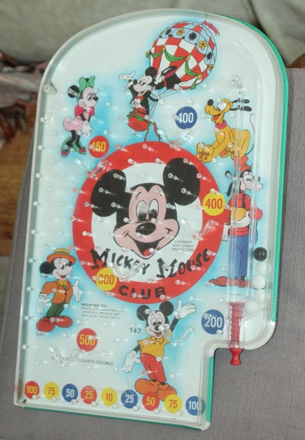 VINTAGE 1950'S MICKEY MOUSE CLUB Table Top Pinball Game WOLVERINE Tin ...