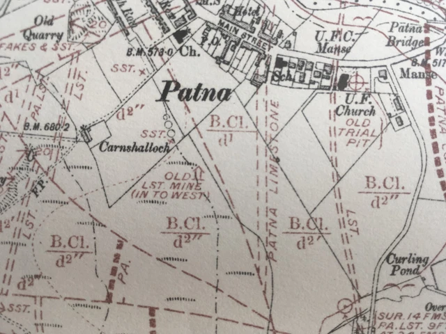 GEOLOGICAL MAP OF Patna. 1911 Edition County Quarter Sheet Ayrshire ...