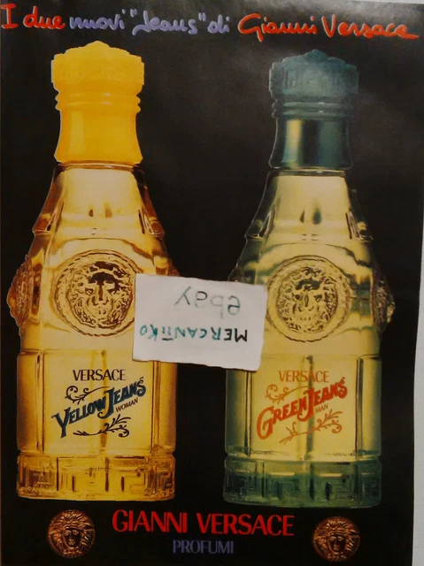 GIANNI VERSACE YELLOW Green Jeans Profumi 1996 Pubblicità Advertising ...