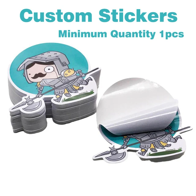 50/100/150/200 CUSTOM LOGO Die Cut White Vinyl Stickers Personalized ...